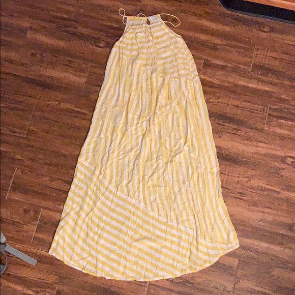 Gillia | Dresses | Gillia Hawaii Yellow Stripped Maxi Dress | Poshmark